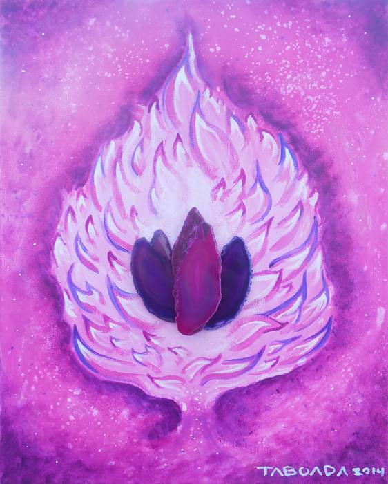 Original Spiritual Art - Violet Flame Fire On